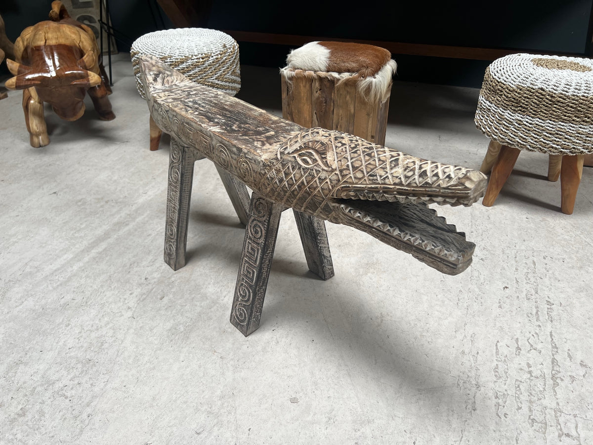 Highly Detailed Oriental Crocodile Bench – John Cowell Limited
