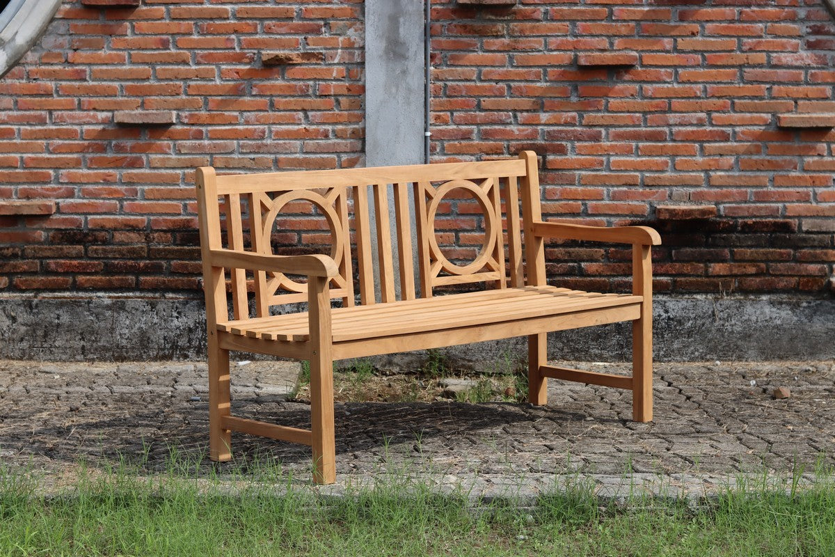 Medallion Teak Bench – John Cowell Limited