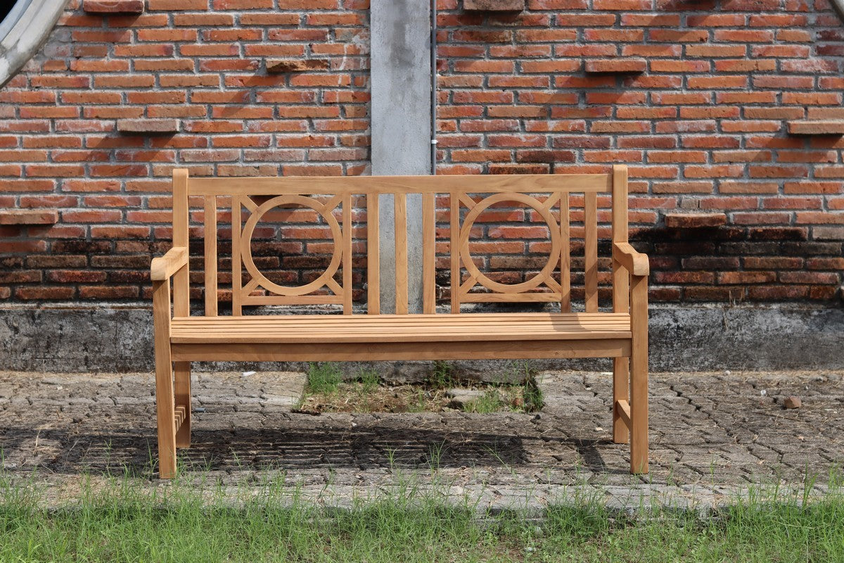 Medallion Teak Bench – John Cowell Limited