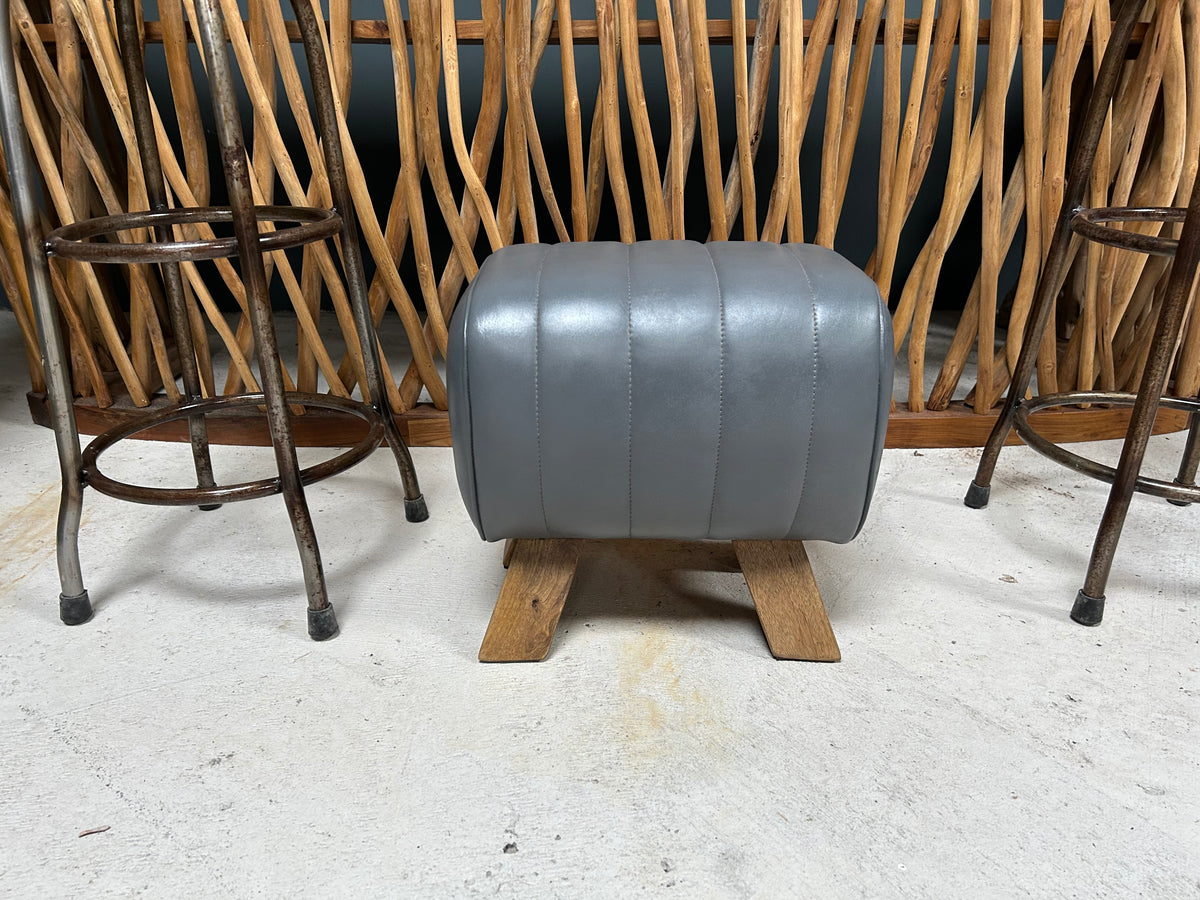 Small Grey Leather Pommel Horse/Foot Stool – John Cowell Limited